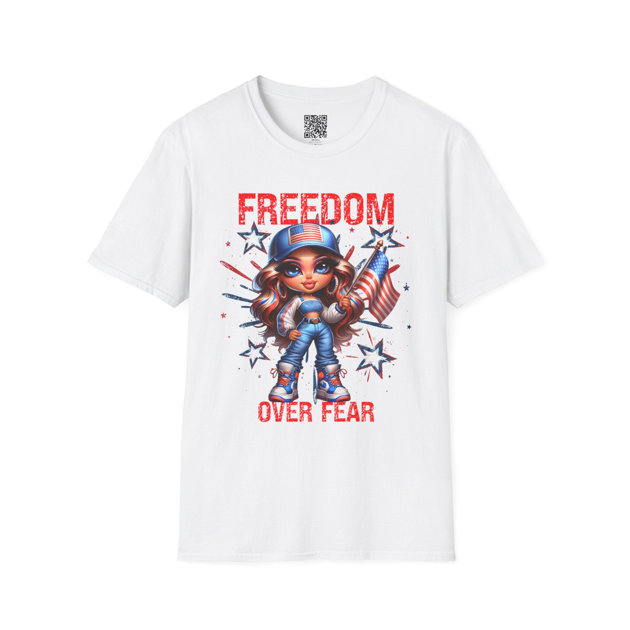 Freedom Over Fear | Unisex Softstyle T-Shirt - Patriotic Graphic Tee ...